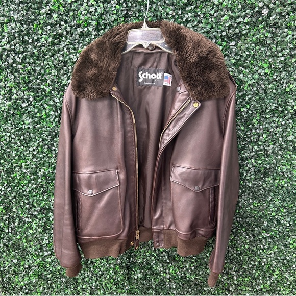 Schott NYC | Jackets & Coats | Vintage Schott Nyc Brown Leather Jacket ...